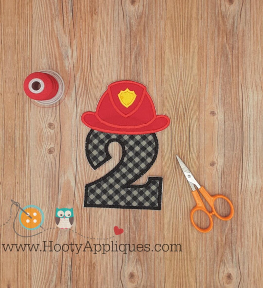 Embroidered Fireman Number or Letter | Iron-on Applique for Projects or ...