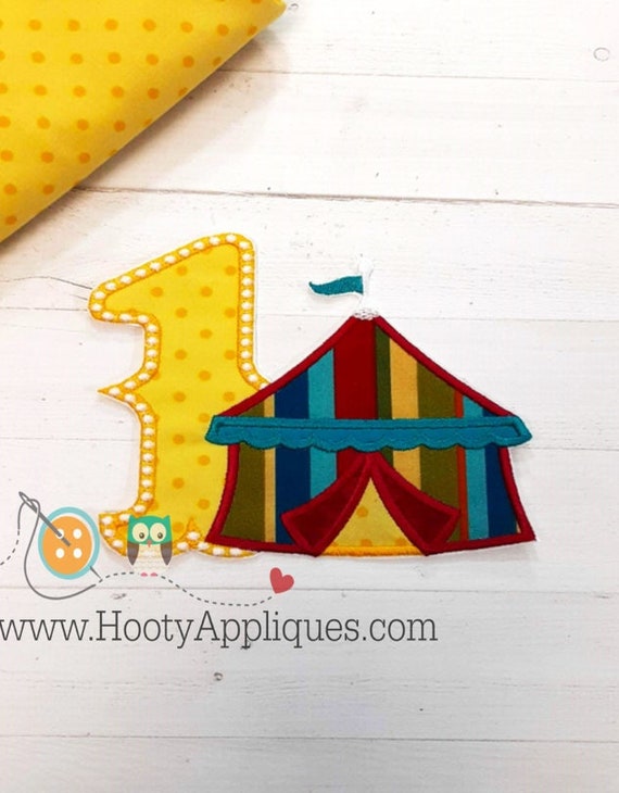 Embroidered Circus Tent Numbers; Iron-on Applique Numbers; Embroidered ...