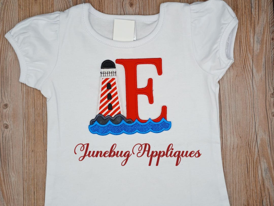 Embroidered Lighthouse Number or Letter | Iron-on Applique | Numbers 1 ...