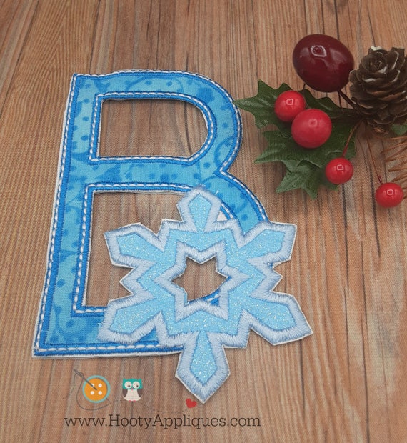 Embroidered Snowflake Numbers or Letters | Iron-on Numbers 1-9 and ...