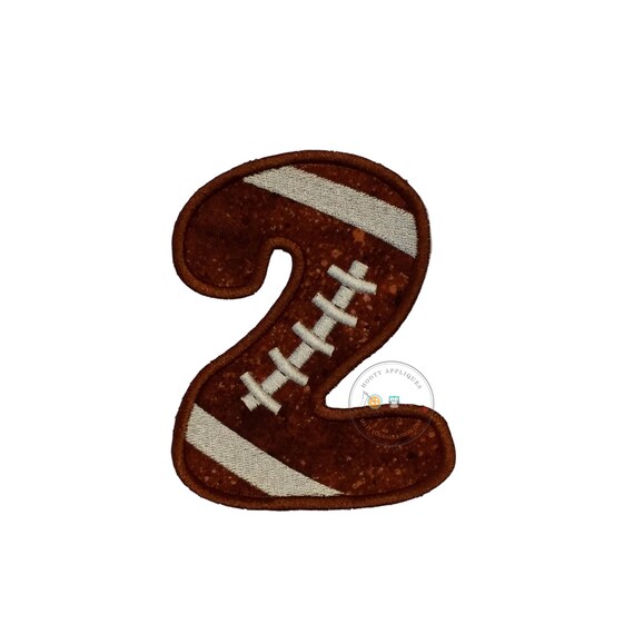 Embroidered Bubble Football Numbers 1-9 or Alphabet A-Z iron on ...