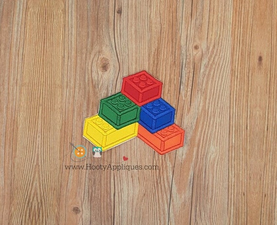 Embroidered Toy Bricks Applique | Iron-on Toy Blocks Applique | DIY ...