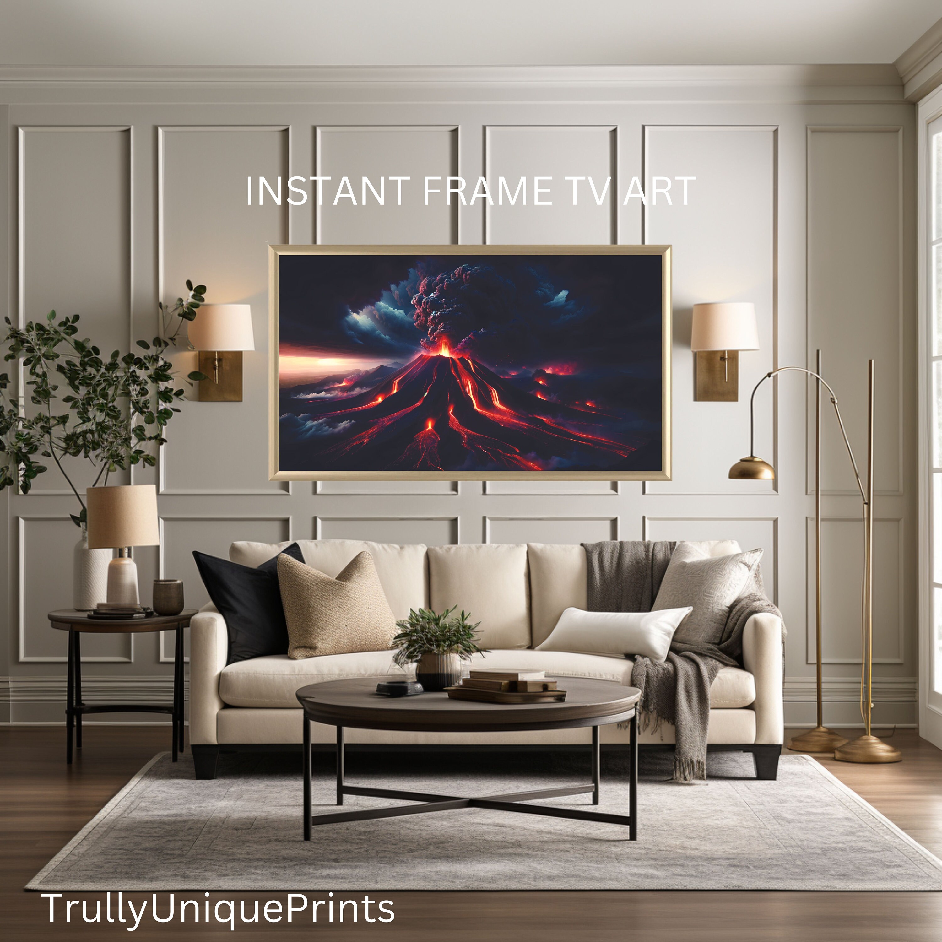 Frame TV Art, Volcanic Eruption Frame Tv Art, TV Screensaver, Samsung ...