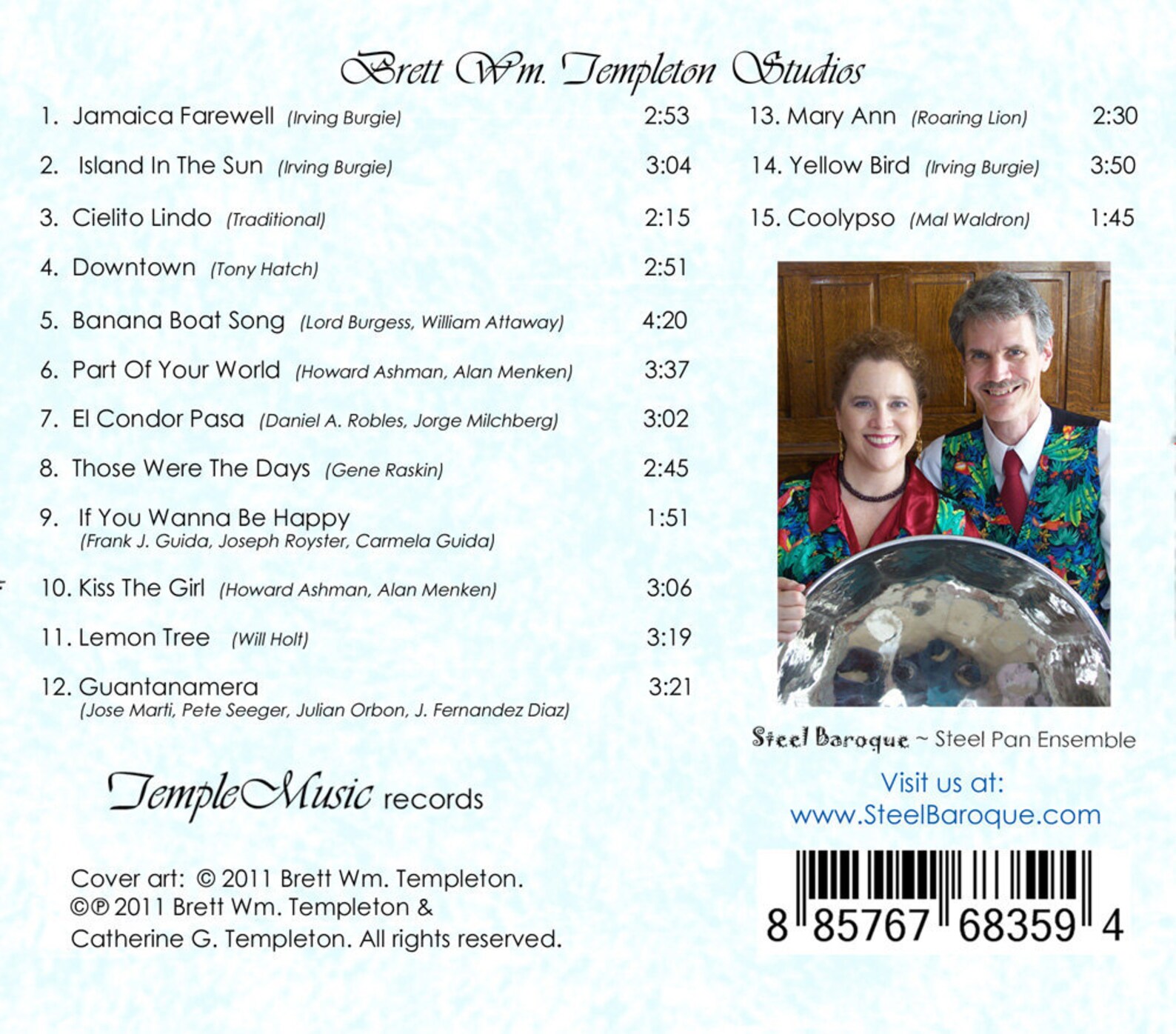 Steel Drum Music CD: Steel Baroque on Vacation - Traditional Island ...