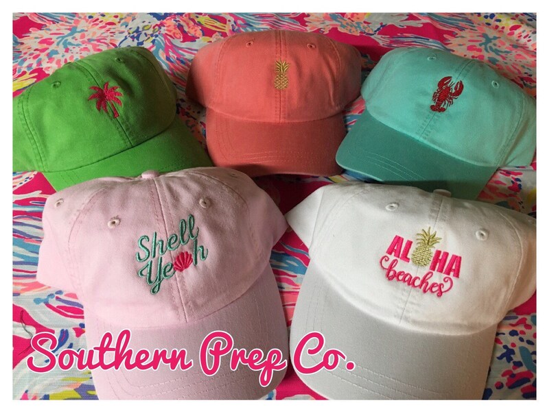 New Summer Hats Aloha Beaches Shell Yeah Pineapple Palm Tree | Etsy