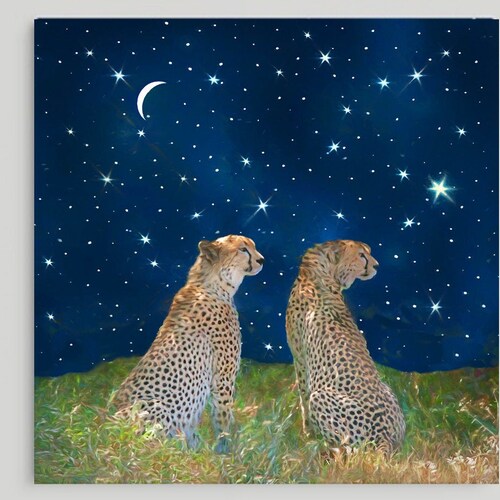 Cheetah FRAMED Print Nursery Wall Art Modern Illustration - Etsy
