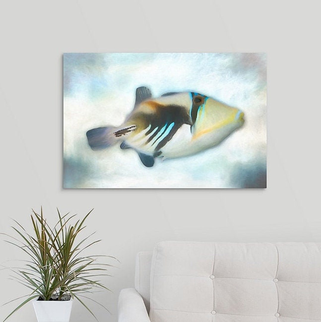 Triggerfish Hawaiian Fish Art Tropical Fish Coastal Style - Etsy