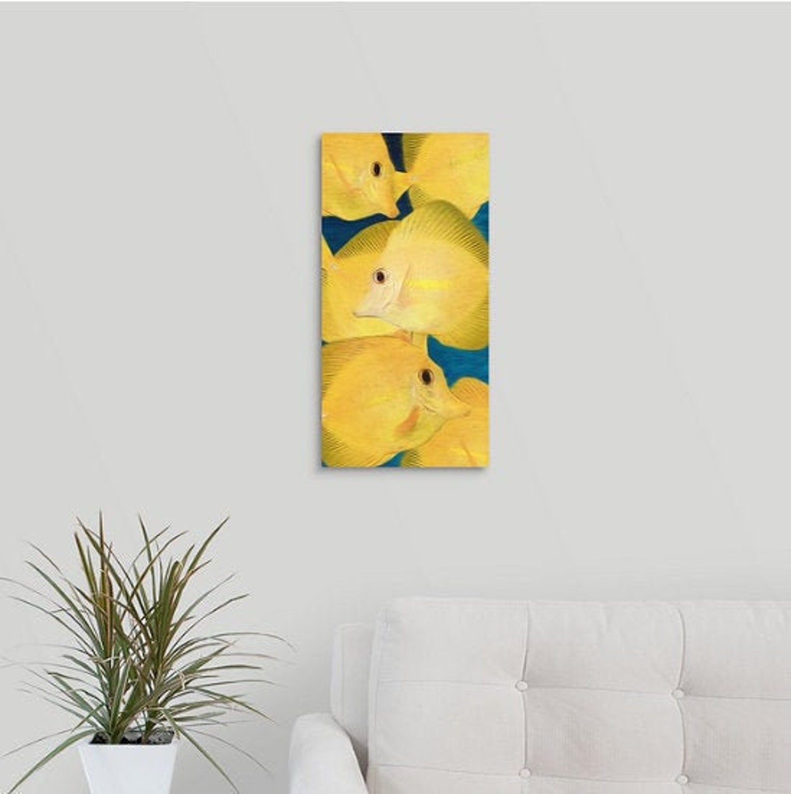 Yellow Tang Fish Saltwater Fish Art Tropical Fish Art | Etsy