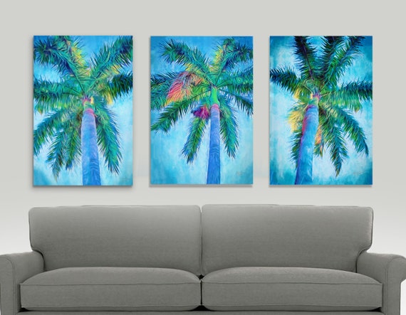 Gallery Wall Palm Art SET of THREE 20% OFF Palm Tree Art | Etsy