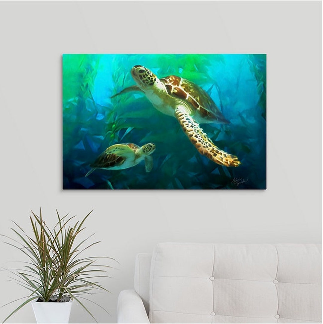 Sea Turtles Art Print, Sea Turtle Art Gift, Sea Turtle Painting, Ocean ...