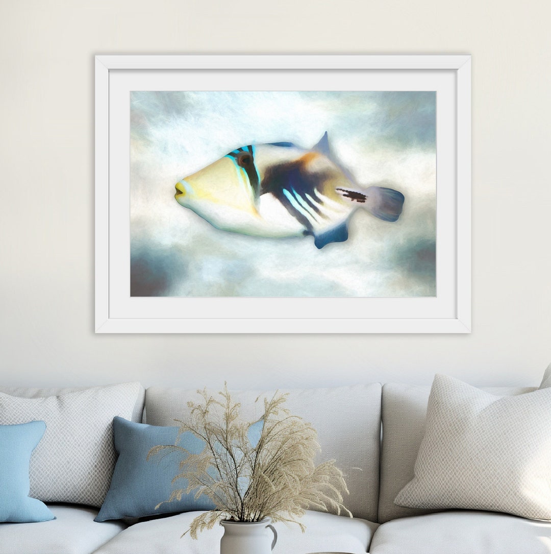 Beach House Art, Tropical Fish Print, Hawaiian Fish, Huma Picasso ...
