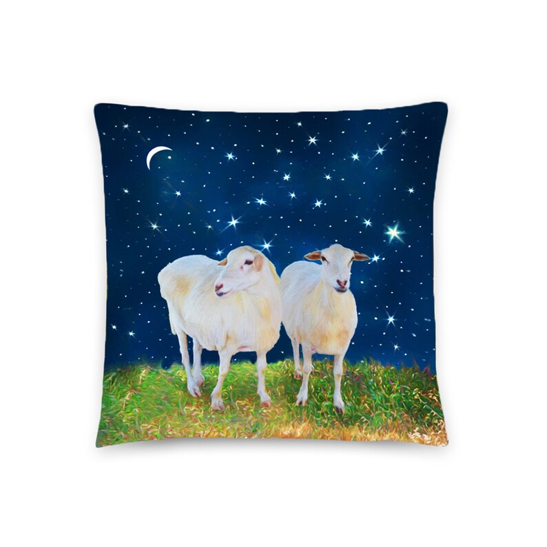 Sheep Pillow Starry Night Pillow Sheep Art Pillow Farm - Etsy