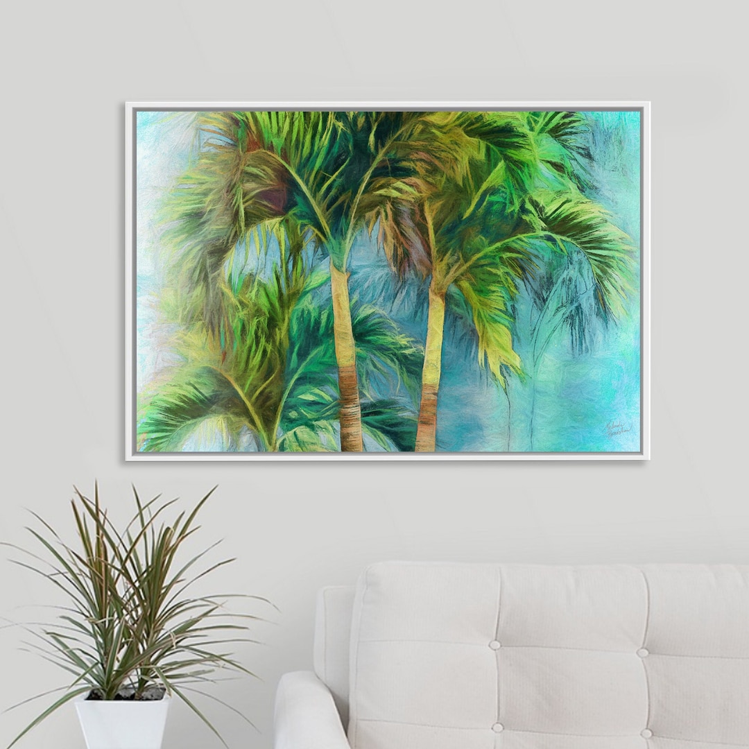 Modern Palm Wall Art, Large Palm Painting, Palm Print, Tropical Decor ...