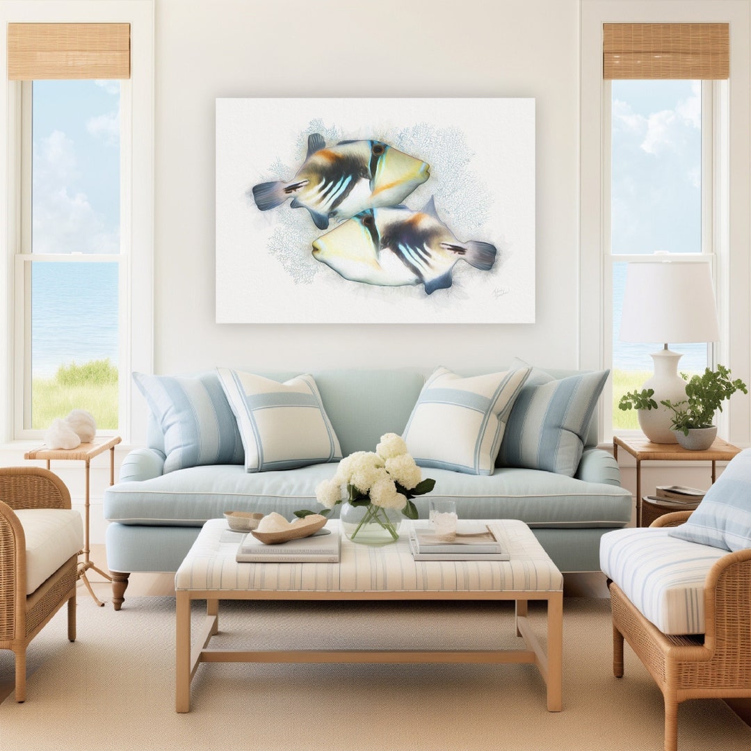 Humu Picasso Triggerfish Art Print: Hawaiian Coastal Decor - Etsy