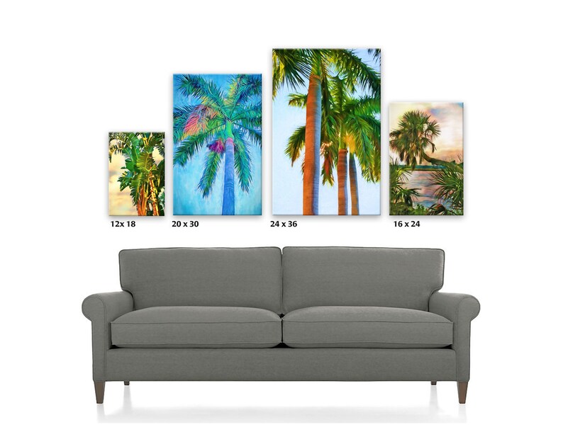 Black & White Palm Art Modern Palm Tree Drawing Tropical - Etsy