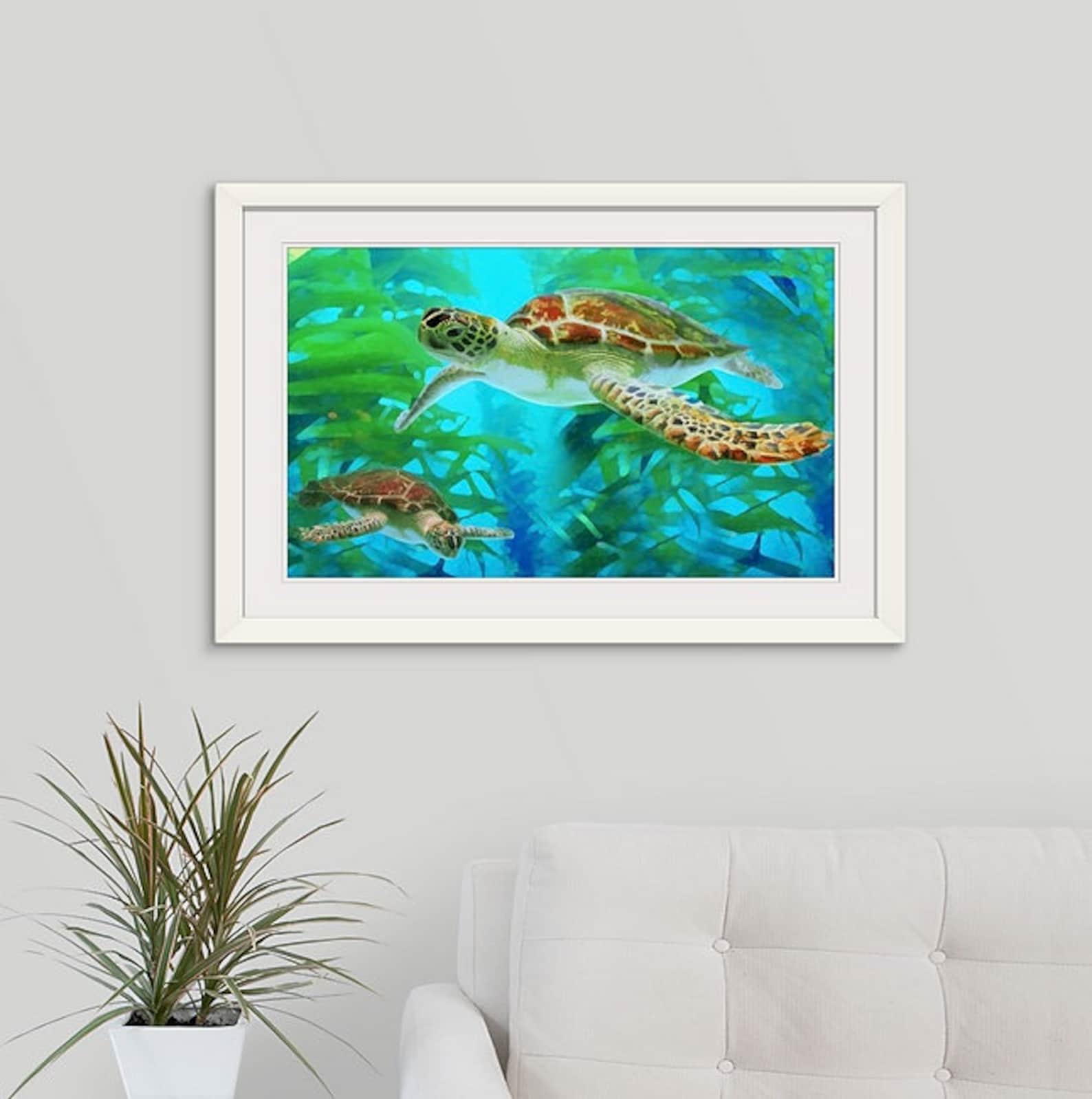 Sea Turtle Art Sea Turtles Art Print Sea Turtle Canvas | Etsy
