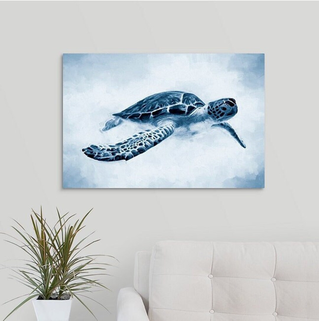 Sea Turtle Painting, Sea Turtle Art, Sea Life, Turtle Art, Beach Decor ...