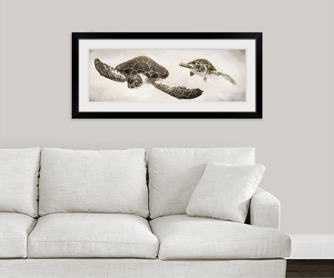 Sea Turtle Wall Art Large or Small Canvas Sea Turtle | Etsy
