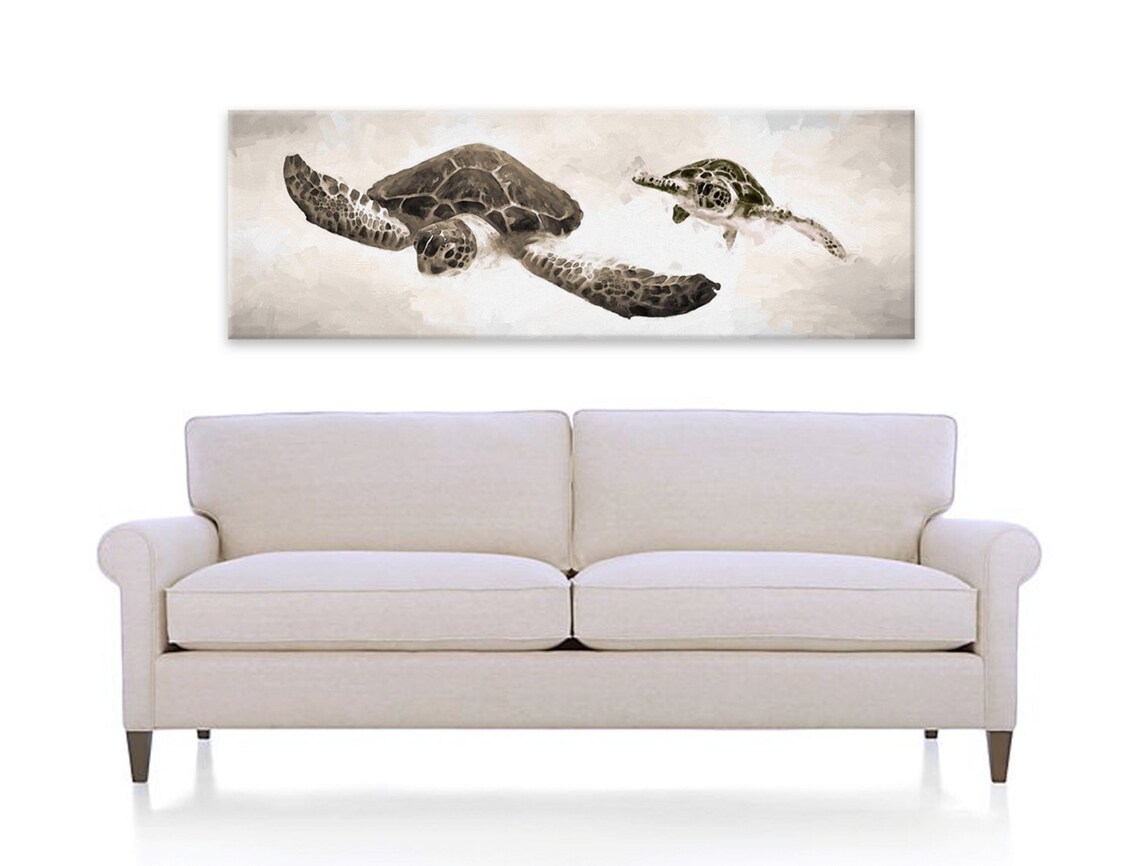 Sea Turtle Wall Art Large or Small Canvas Sea Turtle | Etsy