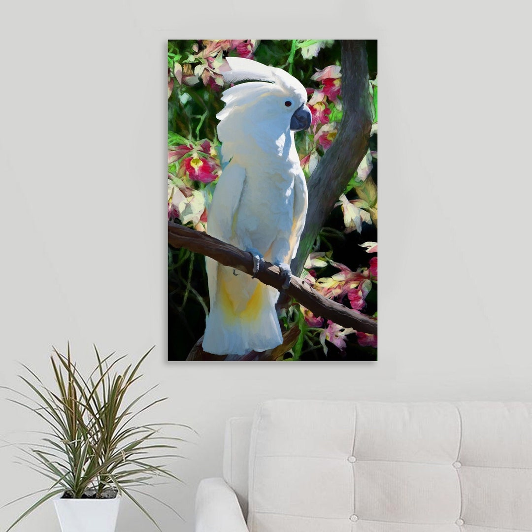 White Cockatoo Cockatoo Art Print White Bird Print Orchids Cockatoo Lover T Tropical Art
