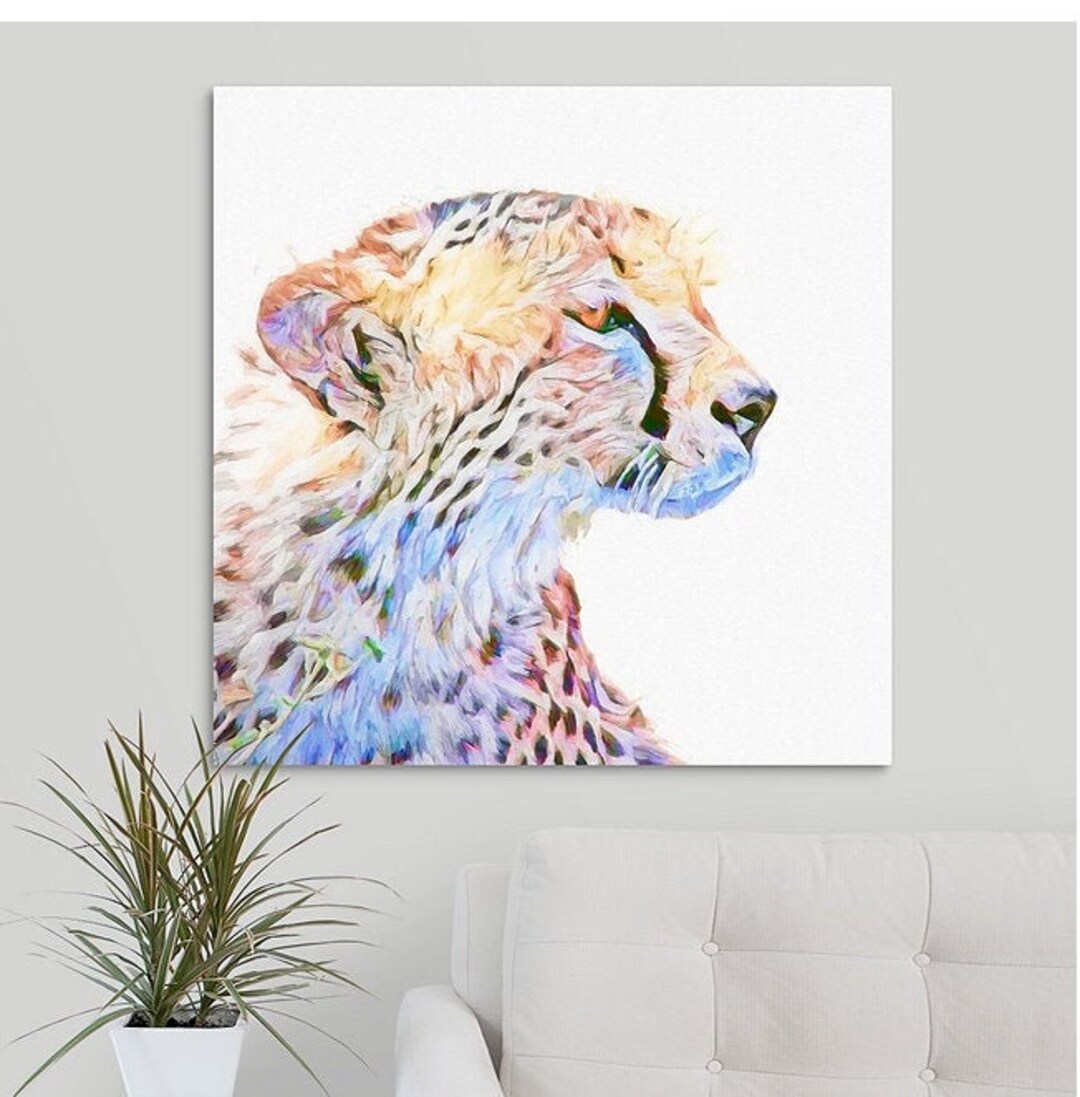 Colorful Cheetah Art Print or Canvas: African Safari Decor, Framed ...