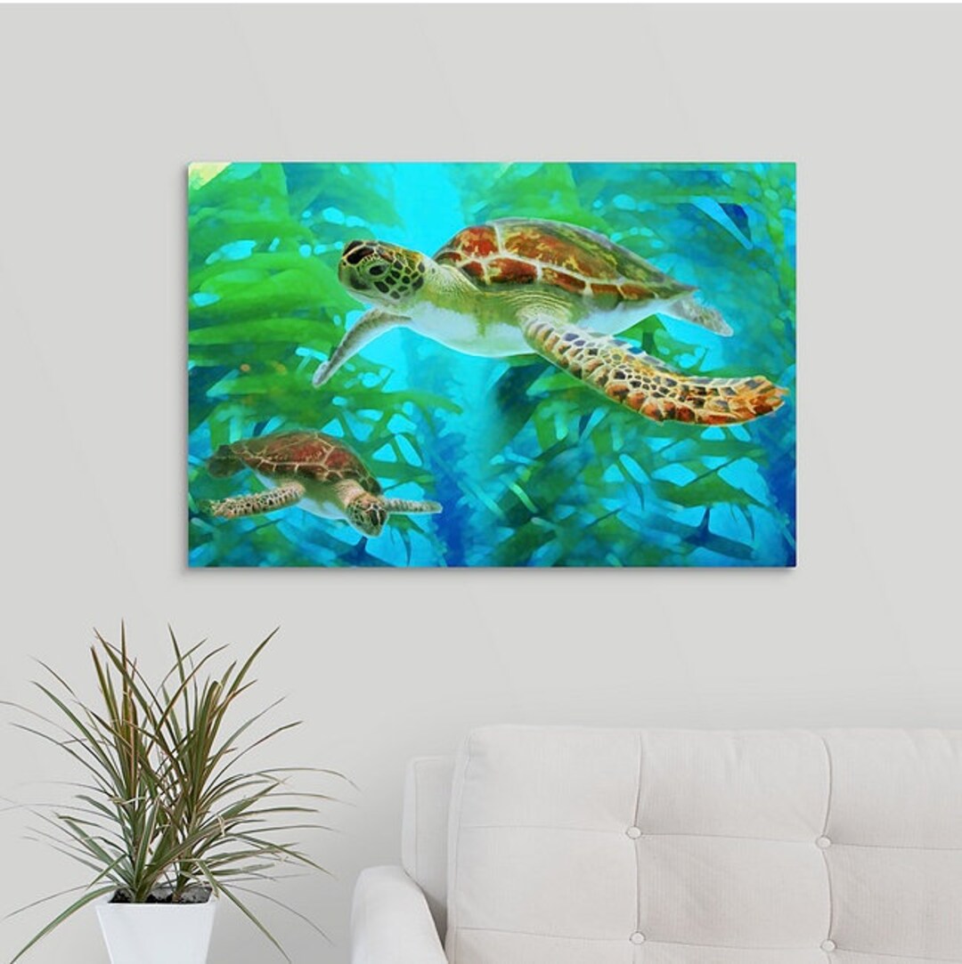 Sea Turtle Art Sea Turtles Art Print Sea Turtle Canvas - Etsy