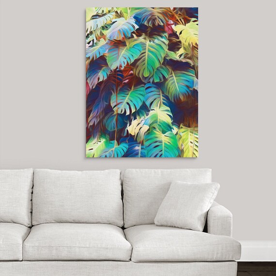 Modern Botanical Print Large Tropical Leaf Art Plant Art - Etsy