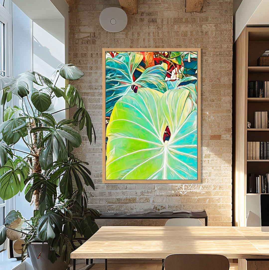 Modern Plant Art, Green Leaf Art, Tropical Plant Decor, Island Print ...