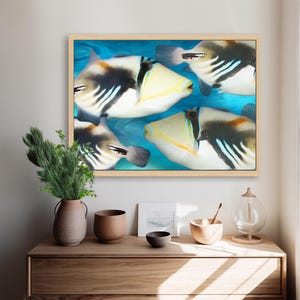 Hawaii Fish Art Print, Tropical Fish Art, Humu Picasso Triggerfish ...