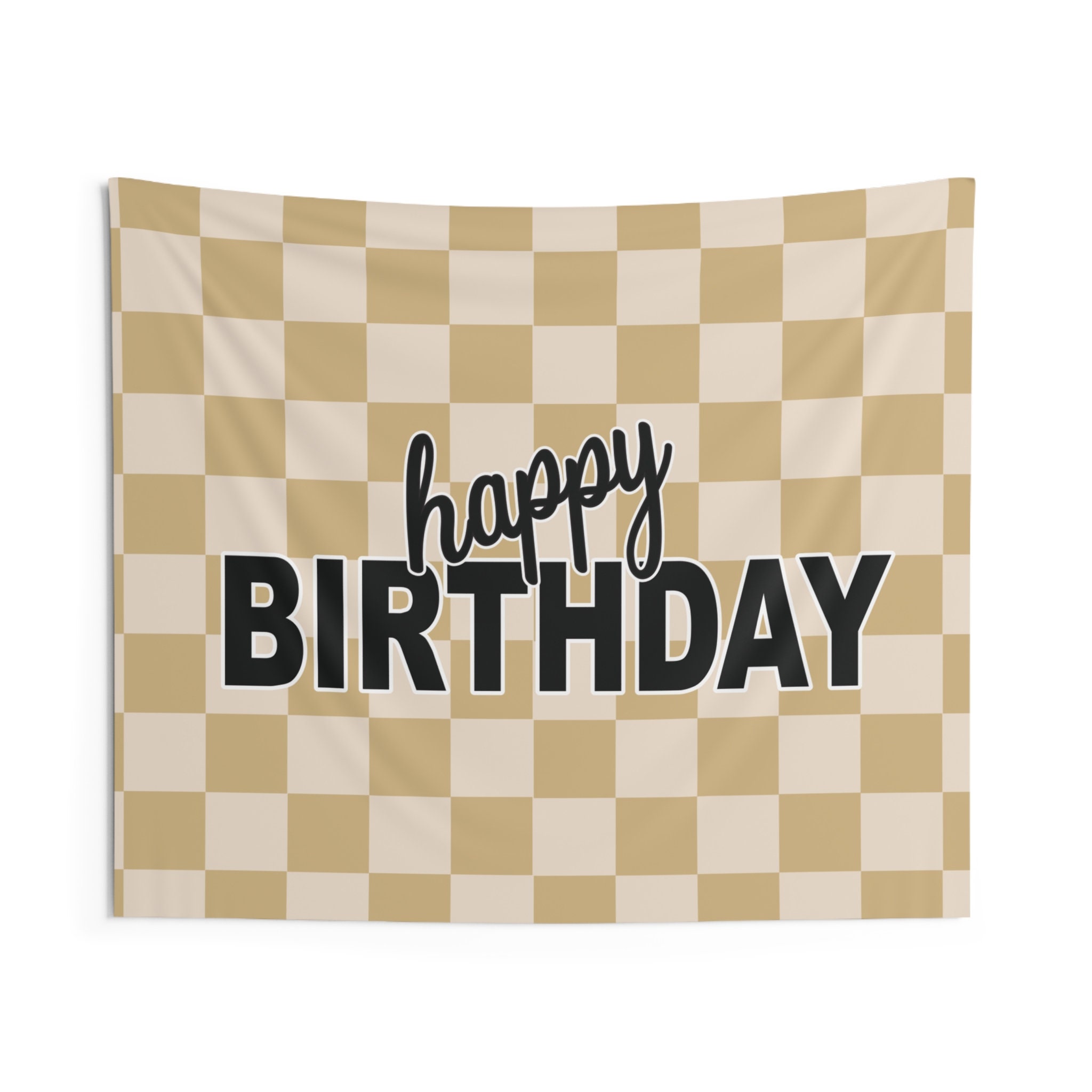 Happy Birthday Banner Black Check, Boy Happy Birthday Banner, Girl ...