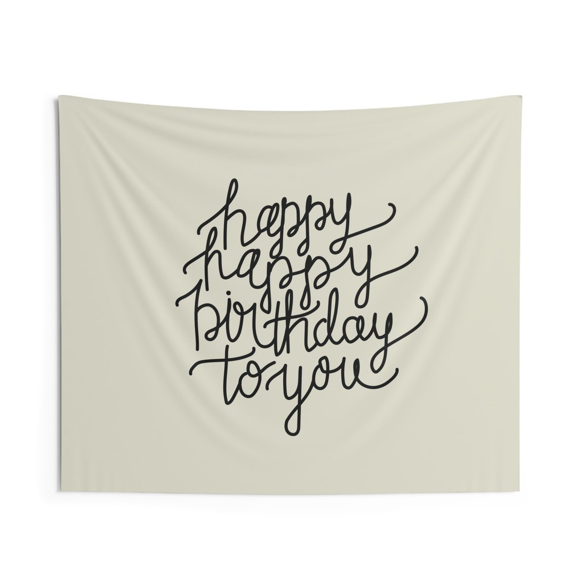 Simple Happy Birthday Sign, Simple Birthday Tapestry, Neutral Birthday ...
