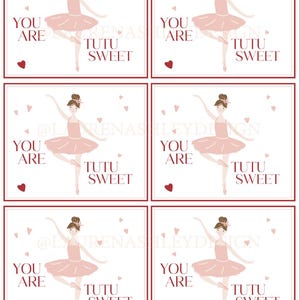 Ballerina Valentine, Dance Valentine, DYI Dance Valentine, Digital ...
