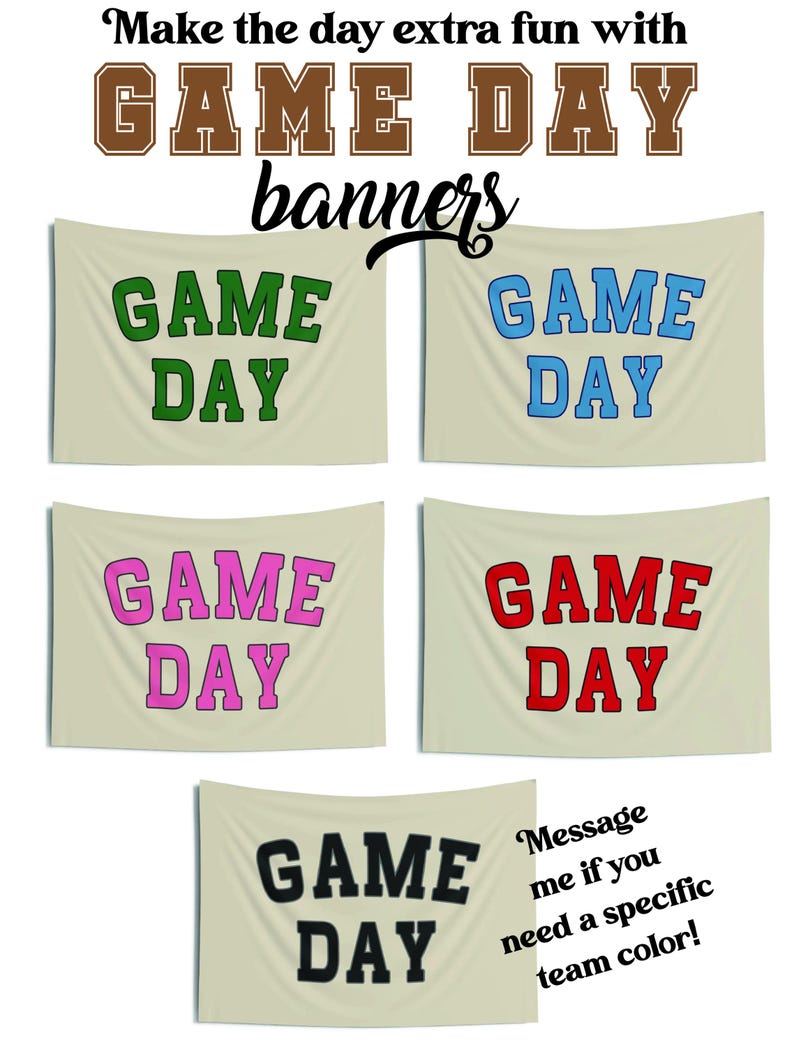 Game Day Banner Blue Team Game Day Decor Game Home Decor Sports Banner ...
