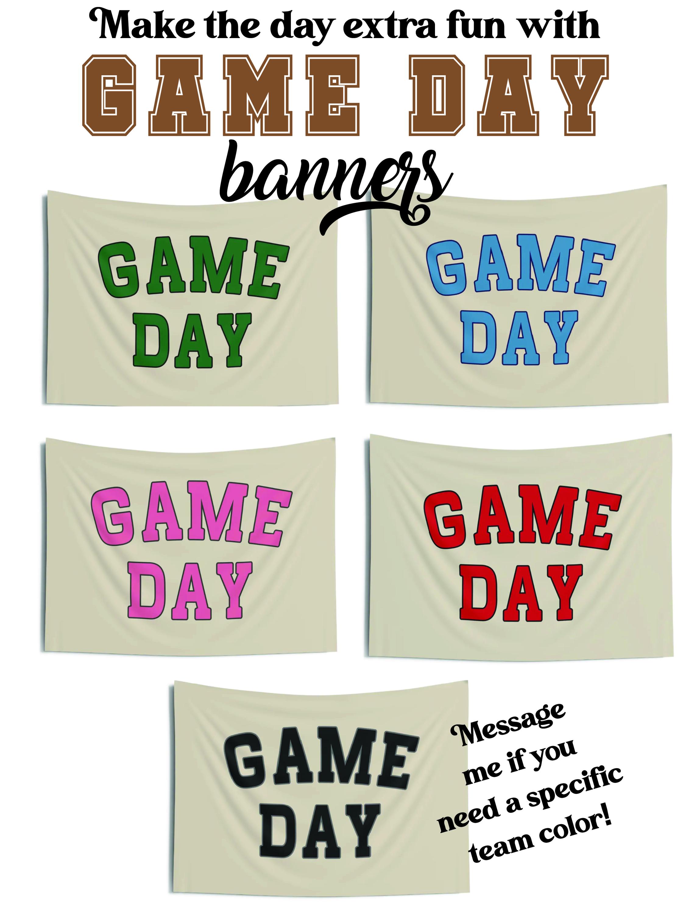 Game Day Banner Blue Team Game Day Decor Game Home Decor Sports Banner ...