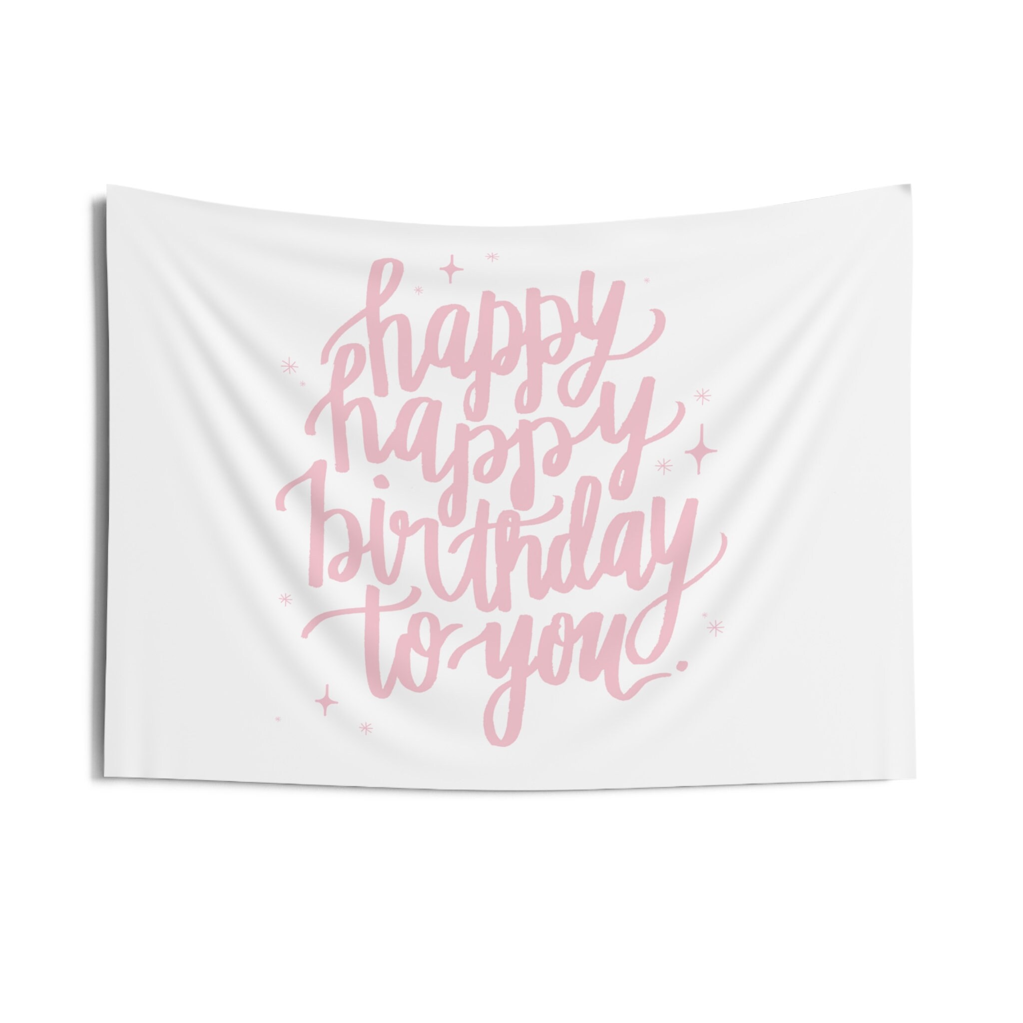 Little Girl Birthday Sign, Pink Calligraphy Sign, Pink Birthday Welcome ...