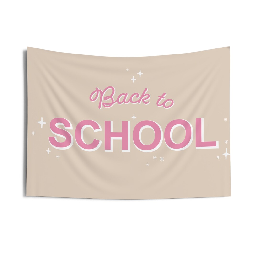 First Day of School Banner Pink, Girl School Banner, Back to School ...