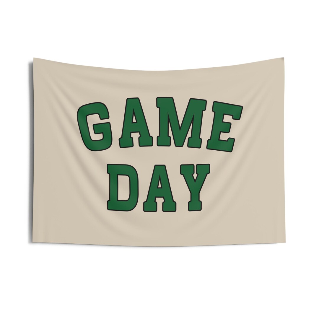 Game Day Banner Green Team Game Day Decor Game Home Decor Sports Banner ...