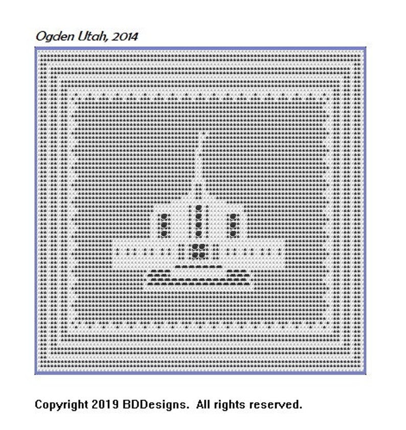 LDS Ogden Temple in Filet Crochet Pattern - Etsy