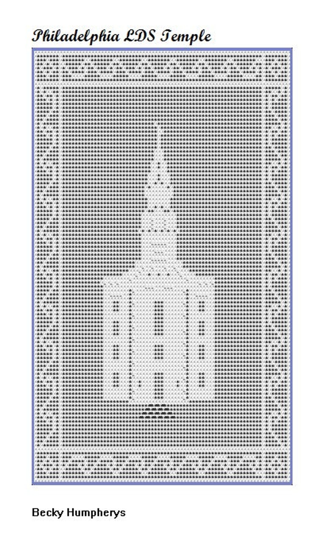 LDS Philadelphia Temple in Filet Crochet Pattern - Etsy