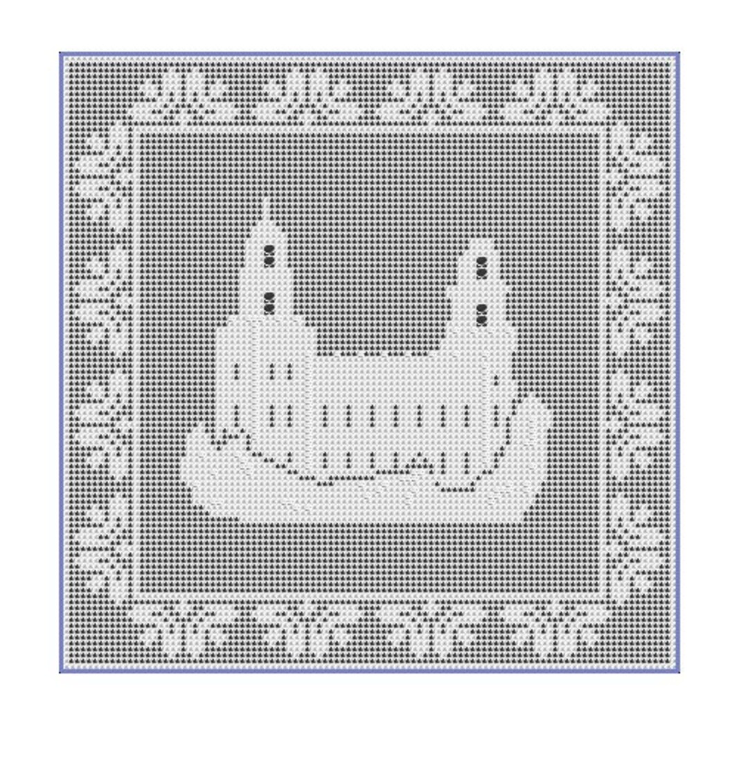LDS Manti Utah Temple in Filet Crochet Pattern - Etsy