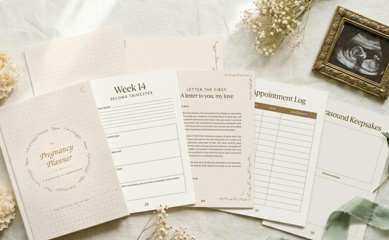 Pregnancy Journal Printable PDF, Weekly Pregnancy Tracker, Baby Memory ...