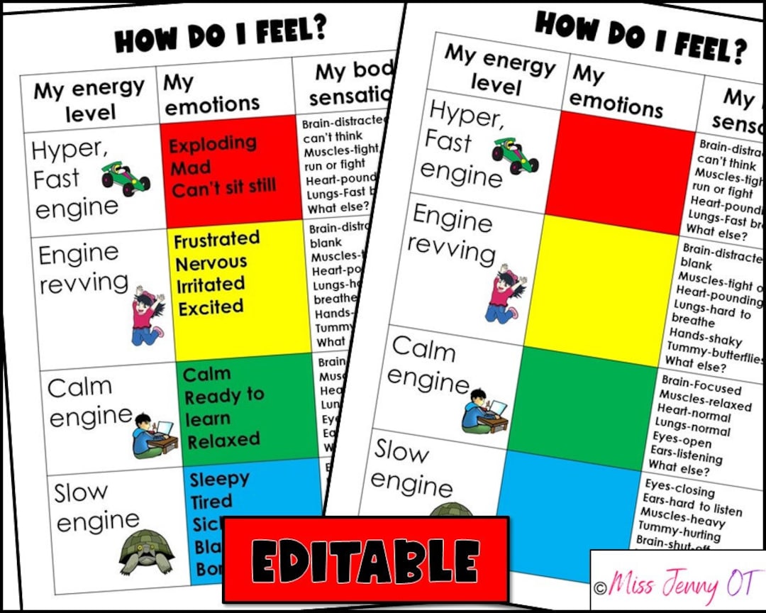 Self Regulation Check-in Charts for Kids - Etsy