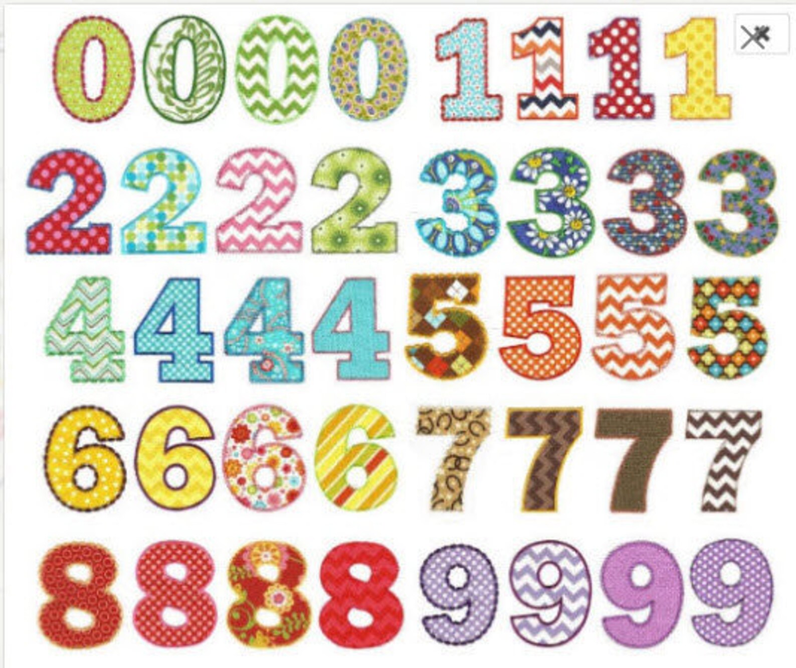 Chunky Varsity Number Font Sparkle Glitter Patch - Iron or Sew on Vinyl ...