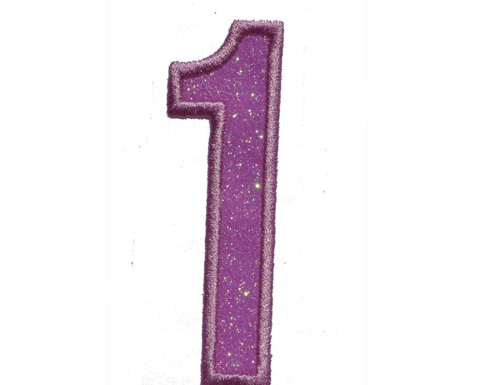 Chunky Varsity Number Font Sparkle Glitter Patch Iron or Sew - Etsy