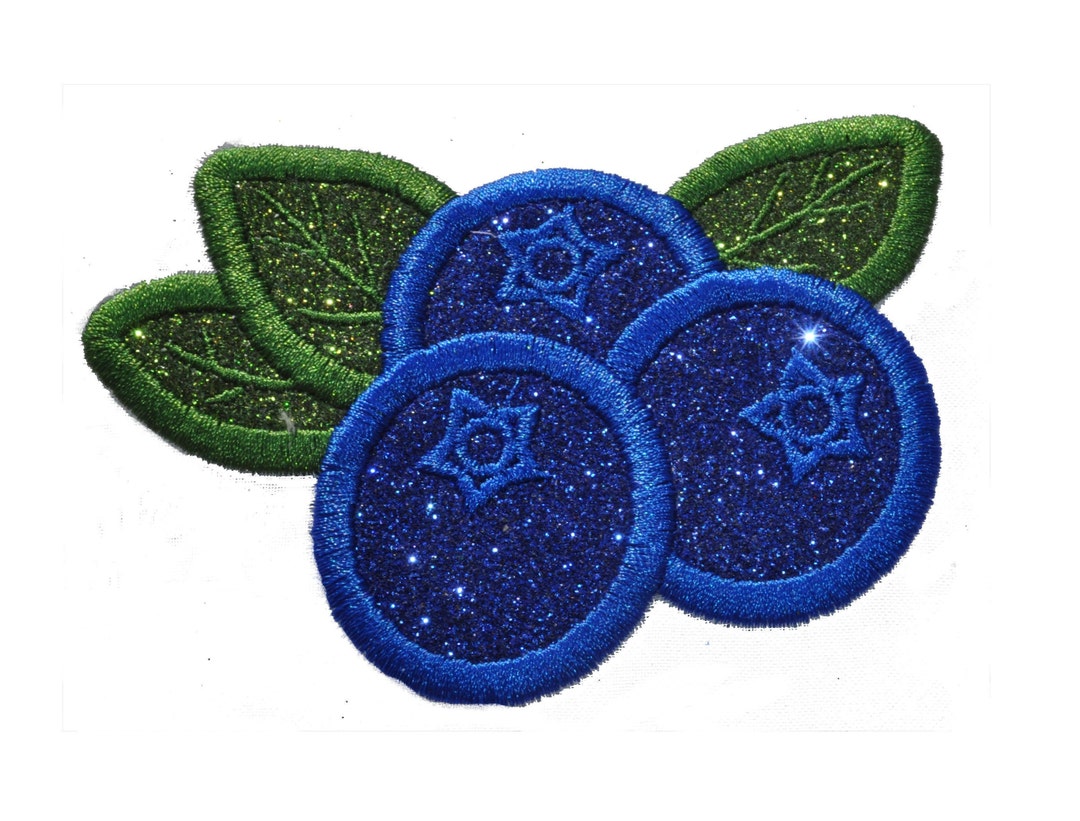 Blueberry Patch Blueberries Glitter Patch Iron on Sew on Patch Summer ...