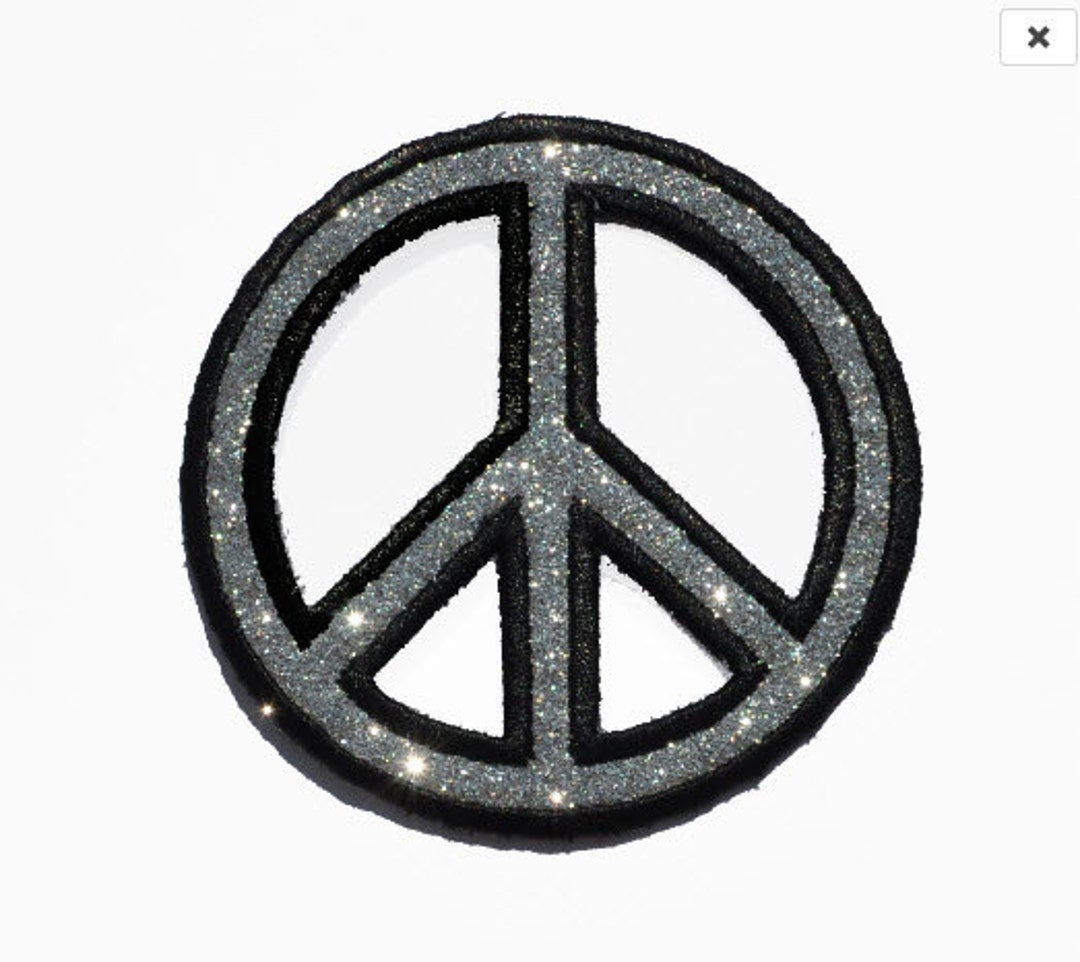 Peace Sign Sparkle Glitter Patch Iron or Sew on Vinyl NO - Etsy