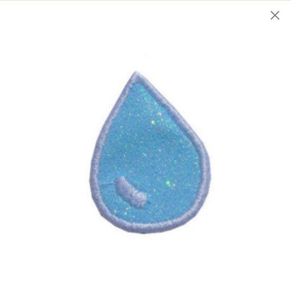 Teardrop Drop H20 Sparkle Vinyl Iron On Patch GL42 Sewing & Needlecraft ...
