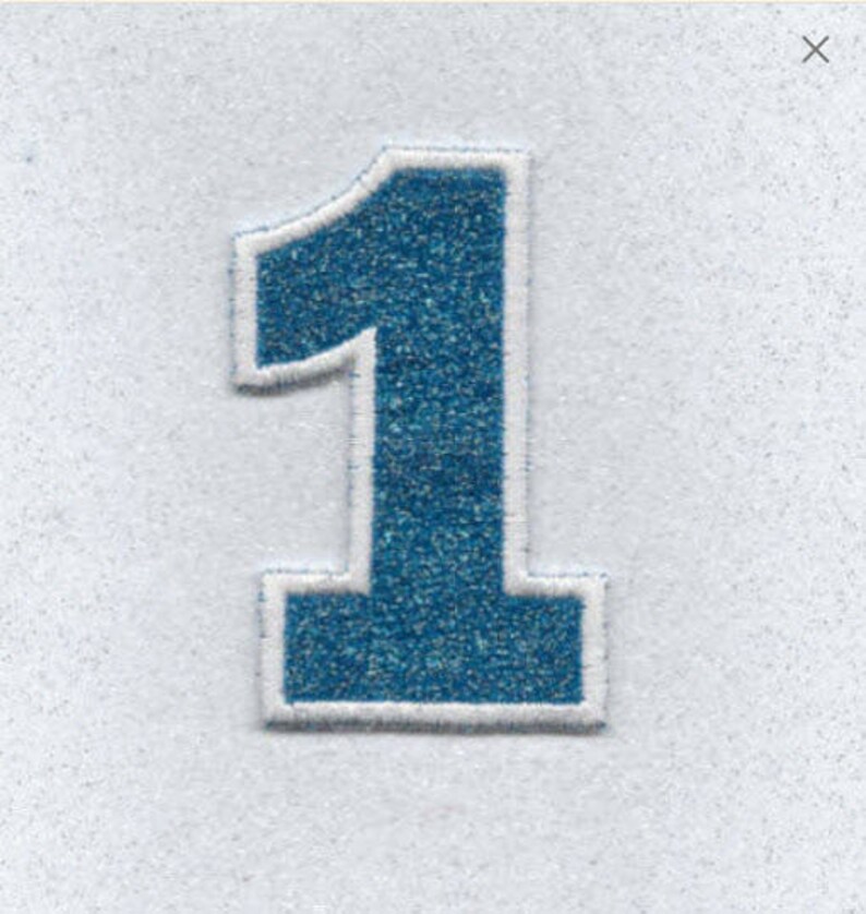 Chunky Varsity Number Font Sparkle Glitter Patch - Iron or Sew on Vinyl ...