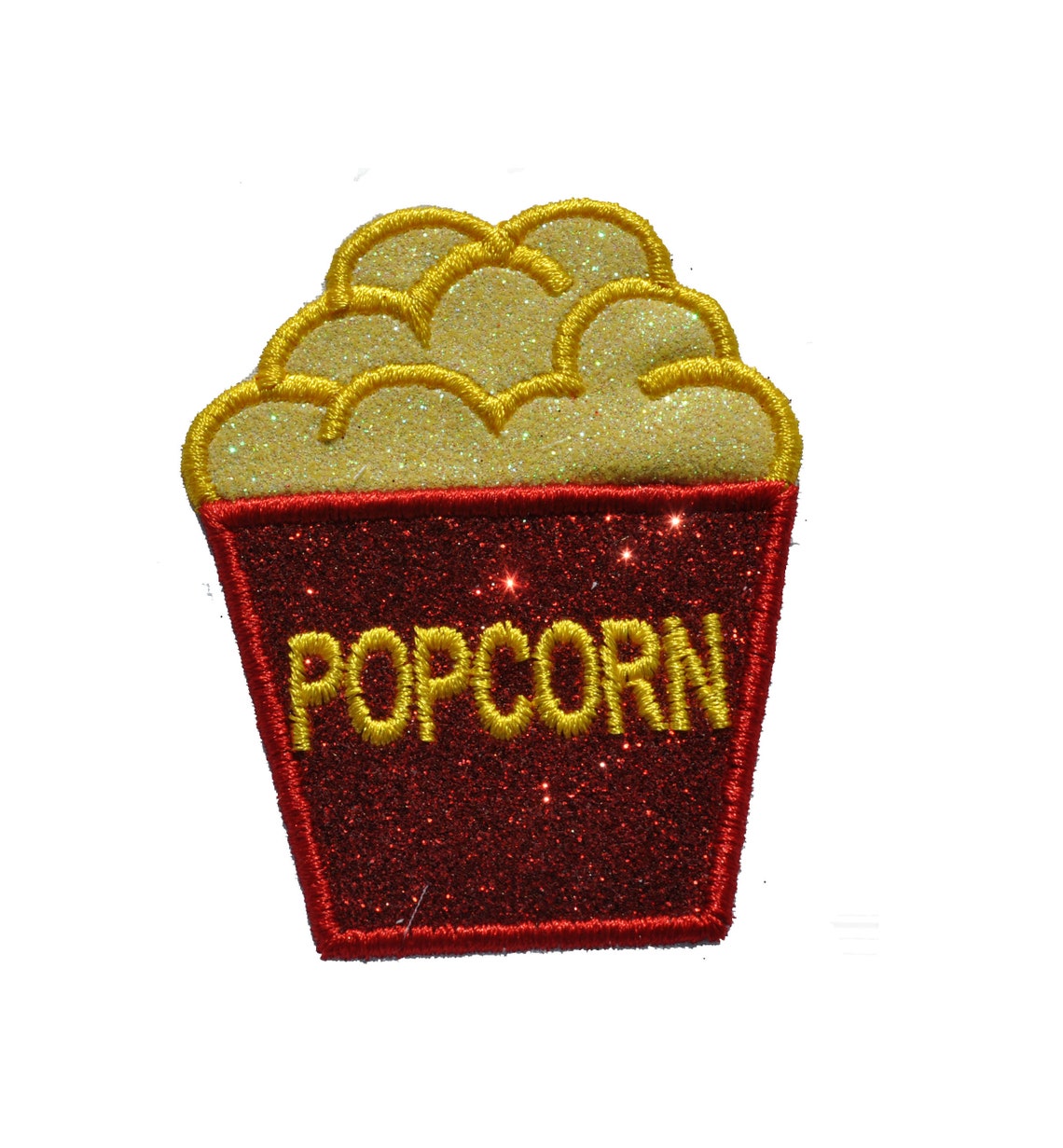 Popcorn 3 Inch Sparkle Glitter Patch Iron or Sew on Vinyl - Etsy