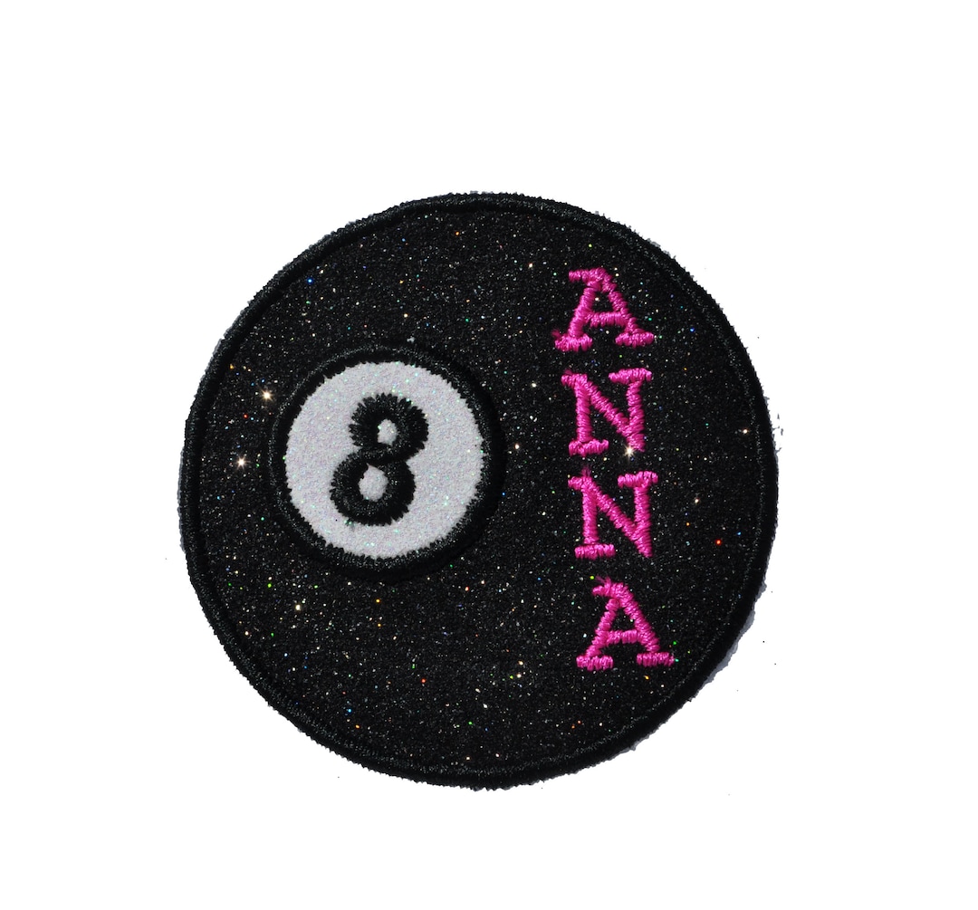 Pool Patch Pool Glitter Patch 8 Ball Eight Ball Patch Embroidered Patch ...